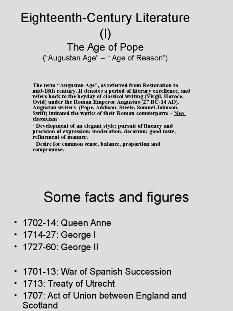 Eighteenth-Century Literature I | PDF | Alexander Pope | Poetry