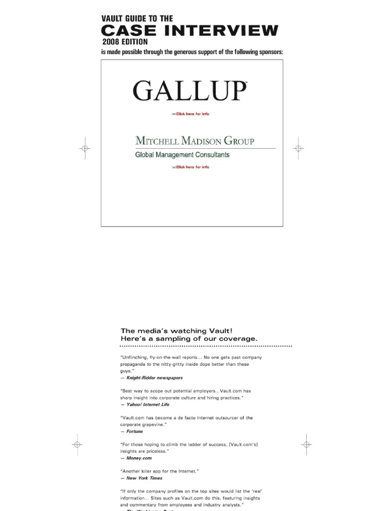 Vault Guide To The Case Interview 7th Edition PDF | PDF
