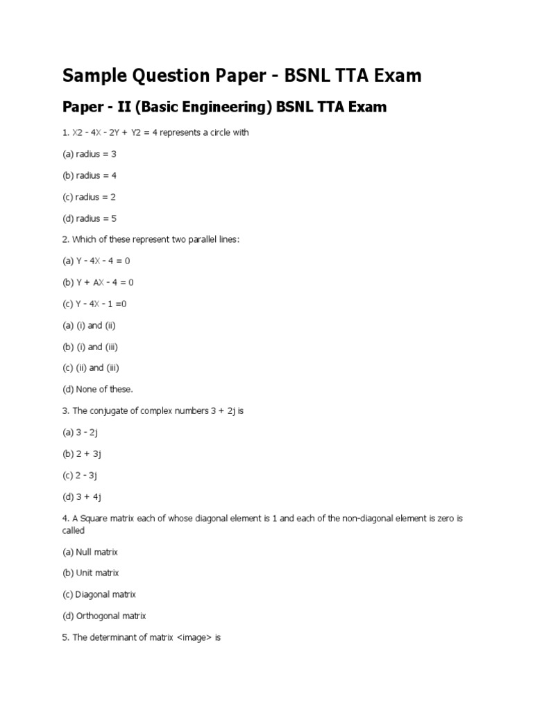 BSNL TTA Question Paper | PDF | P–N Junction | Voltage