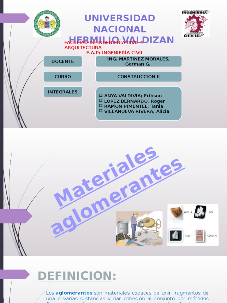 Materiales Aglomerantes | PDF | Cemento | Yeso