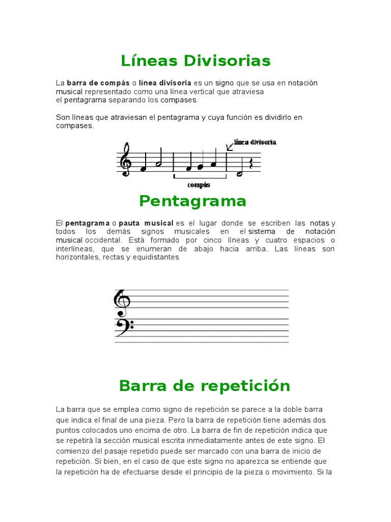 Líneas Divisorias | PDF | Notación musical | Sonido