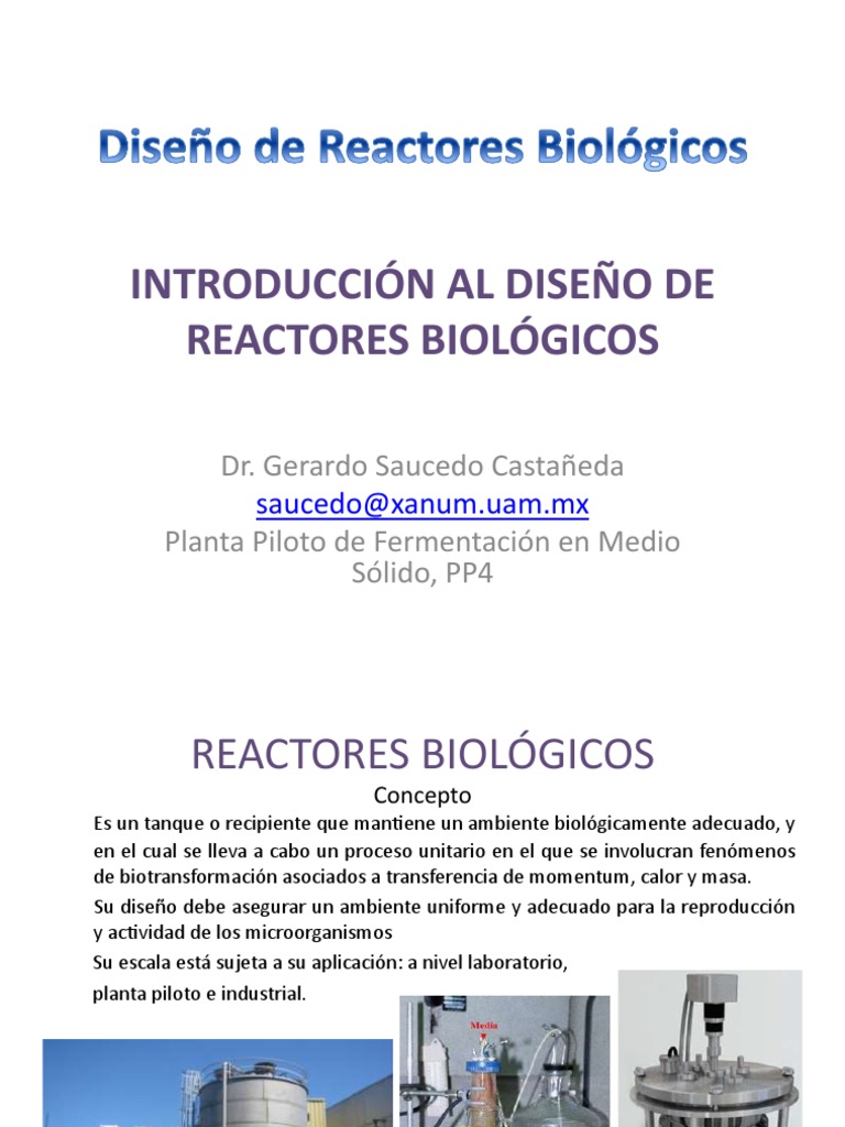 Introducción Al Diseño de Reactores Biologicos | PDF | Velocidad de reacción | Enzima