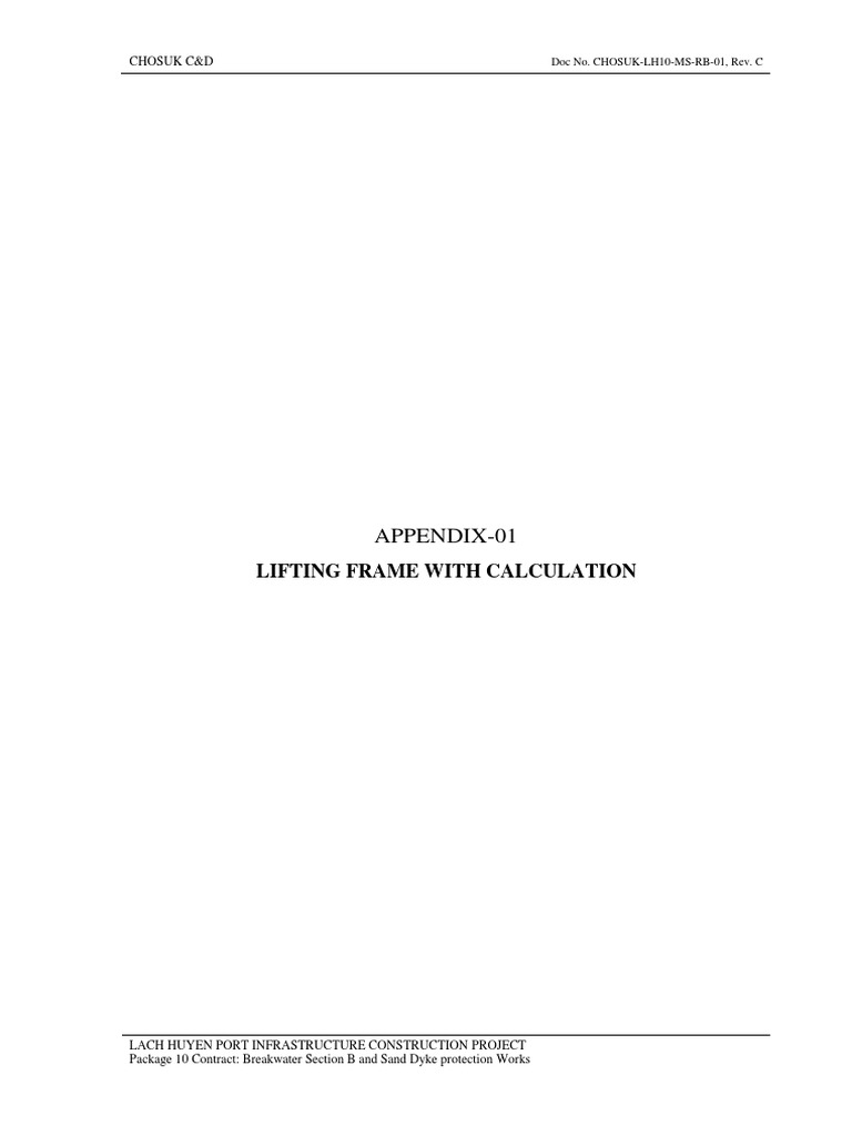 Calculation Sheet of Lifting Frame | PDF