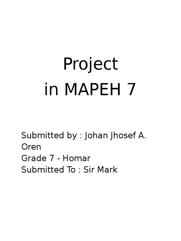 MAPEH Project Instruments | PDF