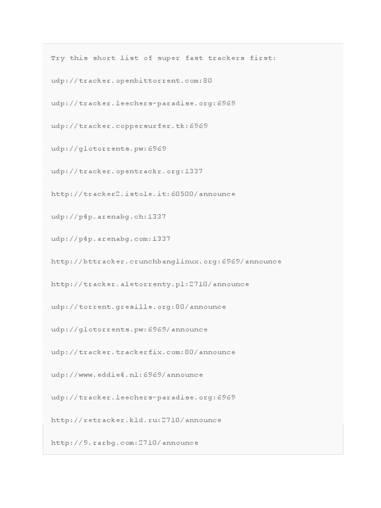 Trackers List | PDF