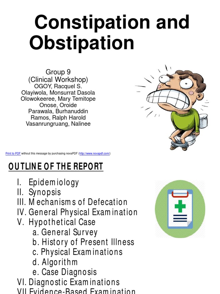 Constipation and Obstipation: Group 9 (Clinical Workshop) | PDF ...