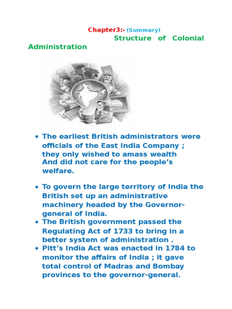 Structure of Colonial Administration: Chapter3 | PDF