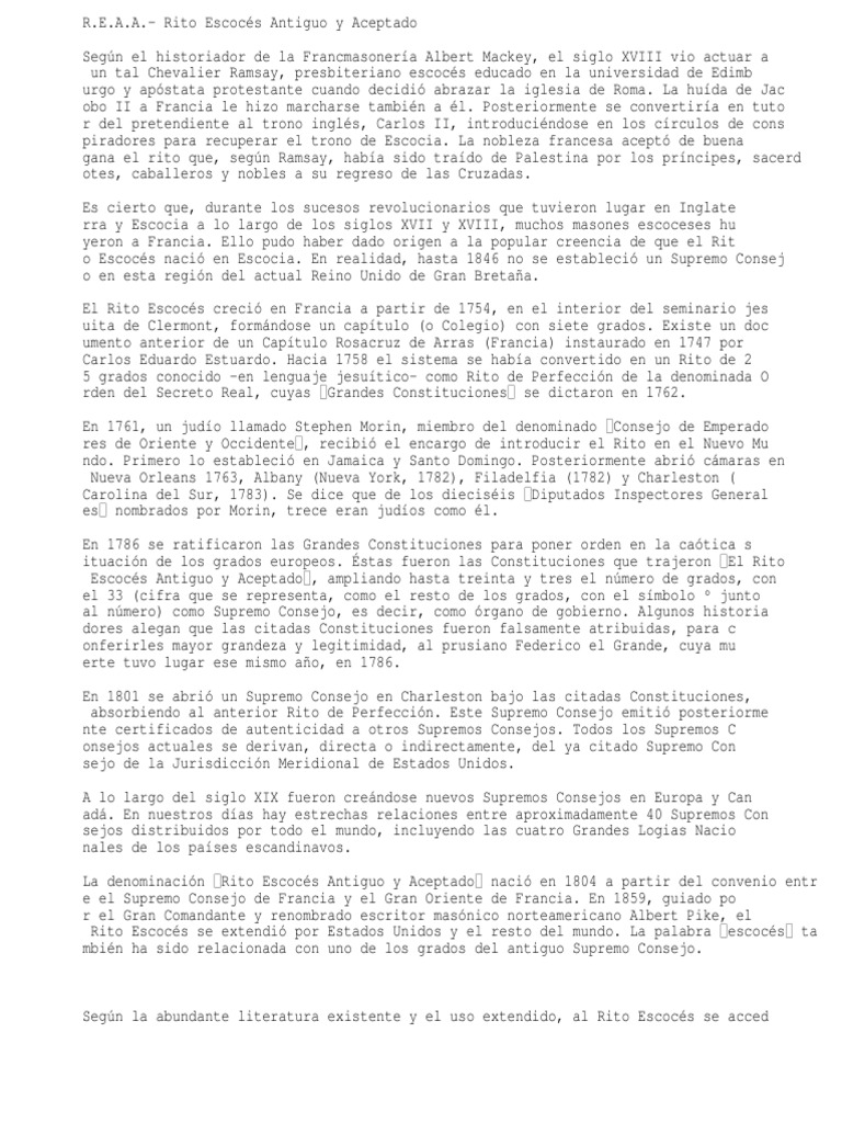 Rito Escocés Antiguo y Aceptado: Grados y Significado | PDF ...