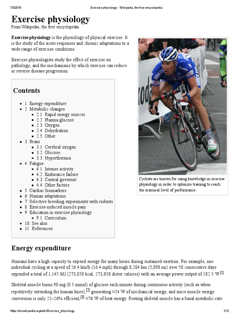 Exercise Physiology | PDF | Biology | Sports