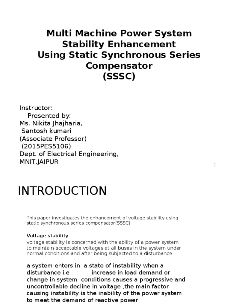 SSSC PPT (Autosaved) | PDF | Ac Power | Electric Power System