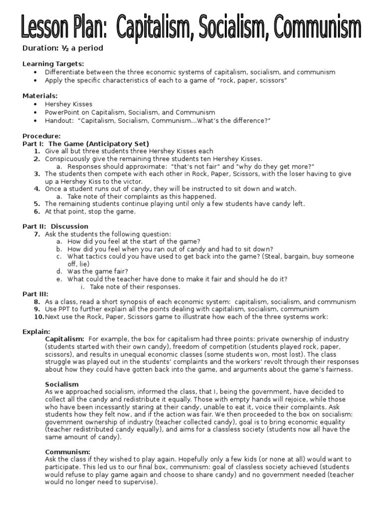 Capitalism Socialism Communism | PDF | Laissez Faire | Free Market