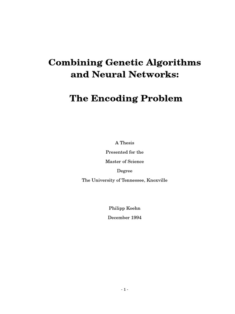 Combining Genetic Algorithm And Neural Networks Pdf Genetic Algorithm Artificial Neural
