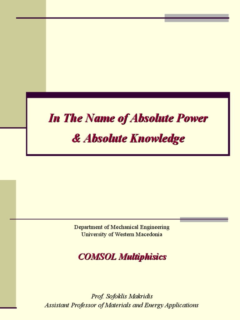 An Introduction to Multiphysics Modeling Using COMSOL Multiphysics ...