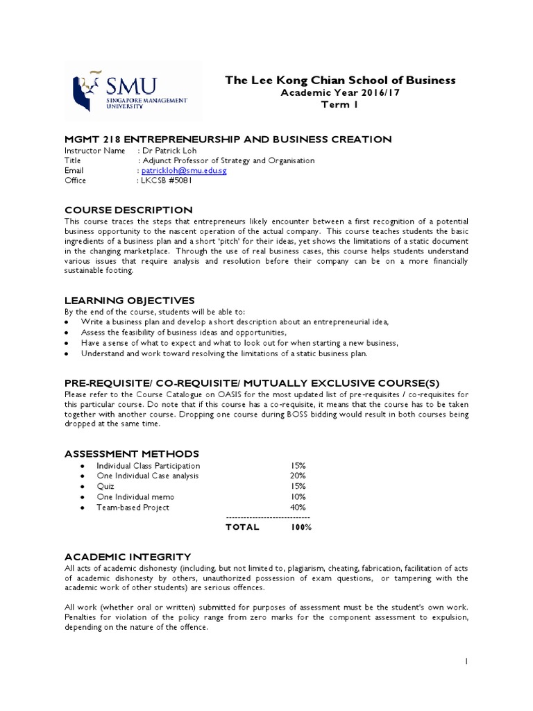 Mgmt218 Patrick Loh | PDF | Venture Capital | Corporate Finance