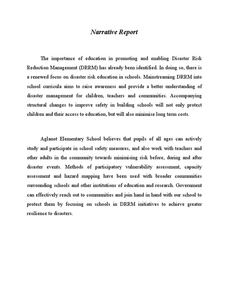 Narrative Report DRRM