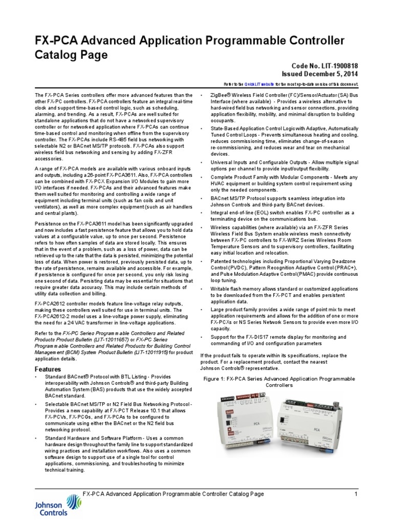 FX-PCA Advanced Application Programmable Controller Catalog Page ...