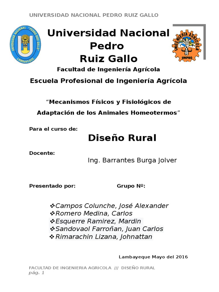 Mecanismos Físicos y Fisiológicos de Adaptación de Los Animales ...