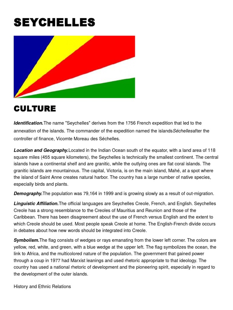 Seychelles: Culture | PDF | Slavery | United Kingdom