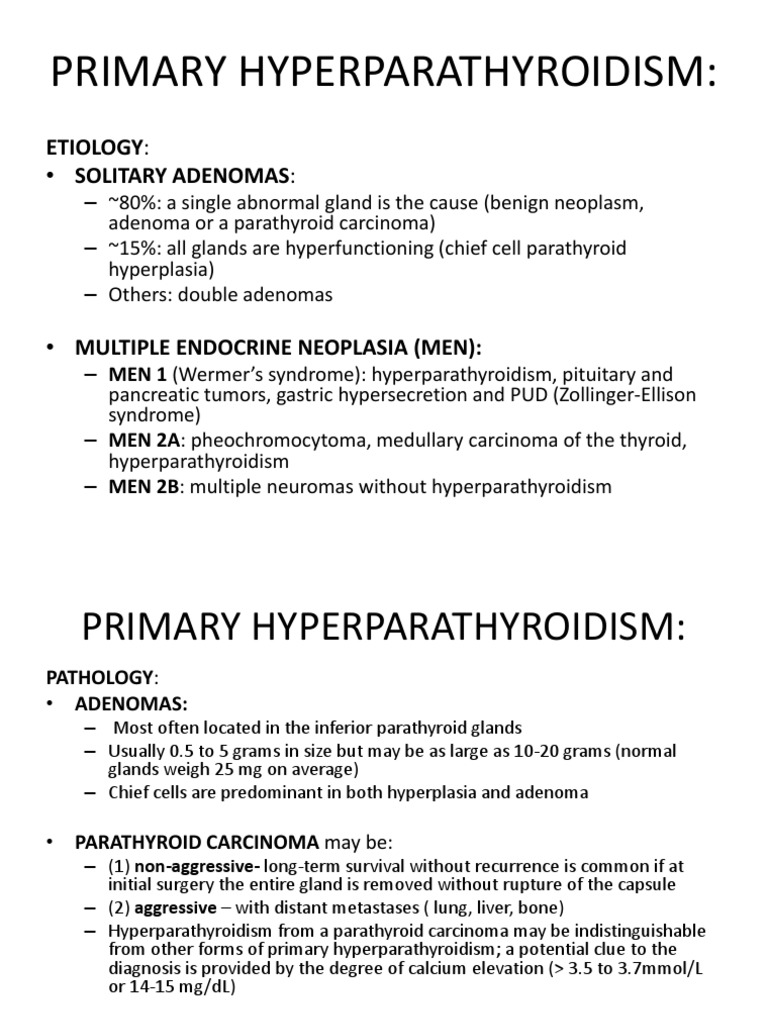 Diseases of The Parathyroid Gland | PDF | Vitamin D | Parathyroid Gland