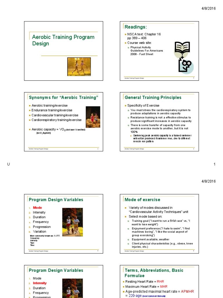 Aerobic Training Program Design Principles | PDF | Aerobic Exercise ...