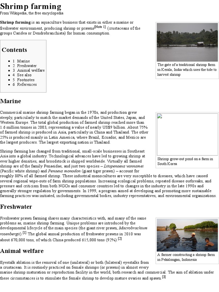 Shrimp Farming - Wikipedia, The Free Encyclopedia | PDF | Shrimp ...