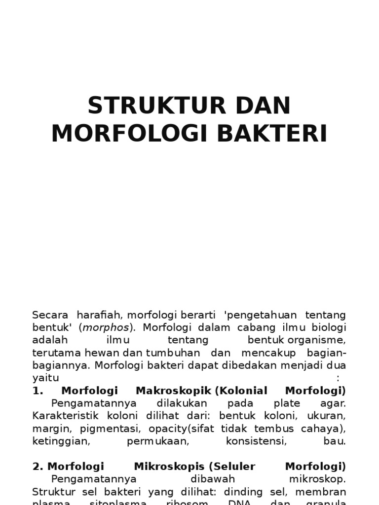 Struktur Dan Morfologi Bakteri | PDF