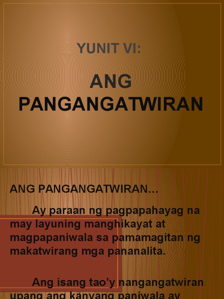 Ang Pangangatwiran | PDF