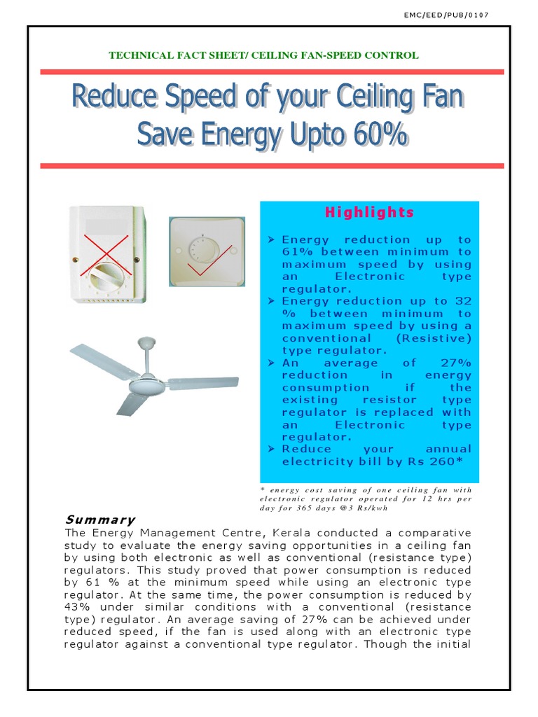 The Energy Savings Potential of Electronic Ceiling Fan Speed ...