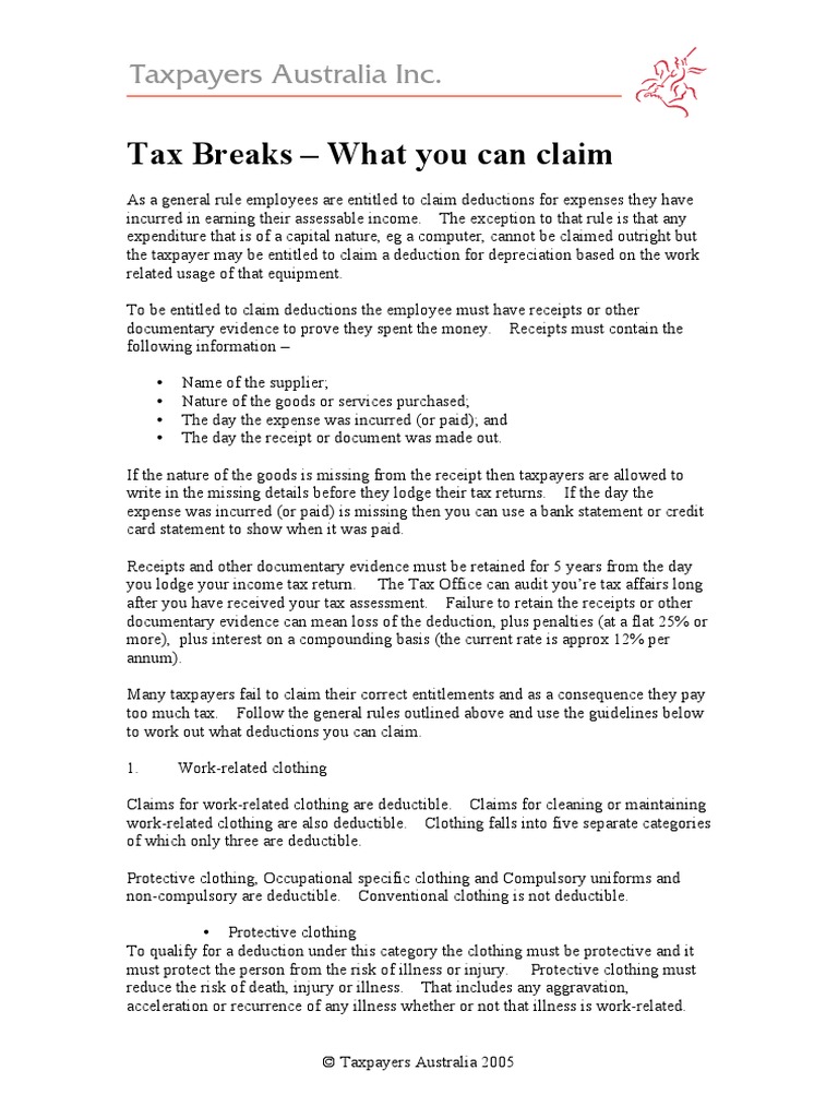 Tax - What You Can Claim | PDF