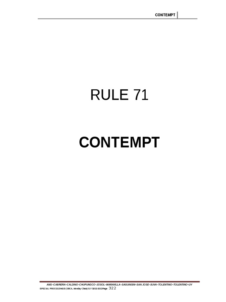 Rule 71 | PDF | Contempt Of Court | Habeas Corpus