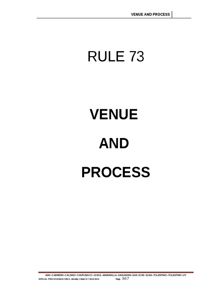 Rule 73 | PDF | Probate | Government Information