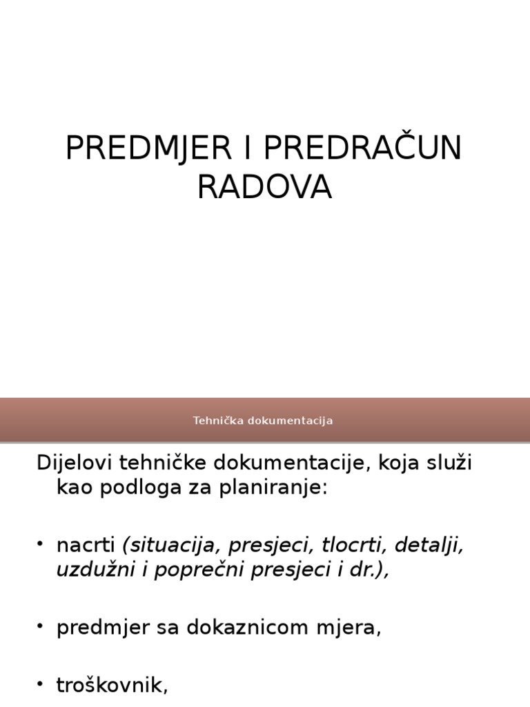 1 Predmjer I Predracun Radova | PDF