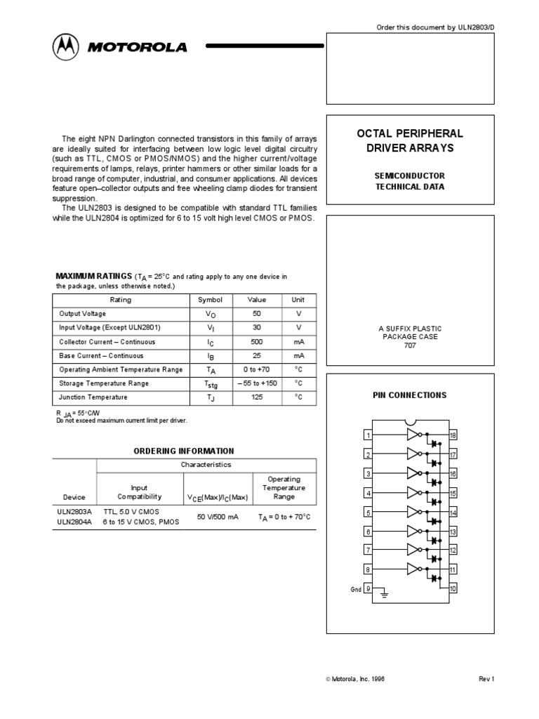 Octal Peripheral Driver Arrays: Semiconductor Technical Data | PDF ...
