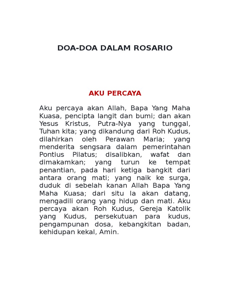Tata Cara Doa Rosario-Ok | PDF | Agama & Spiritualitas