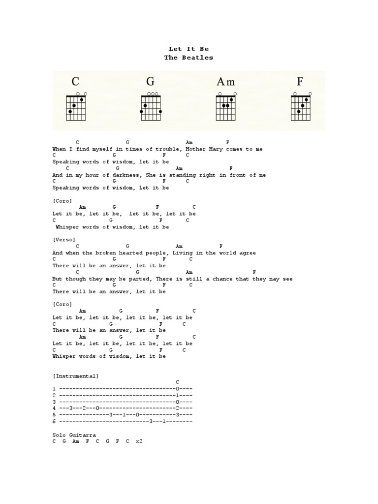 Let It Be - Chords | PDF