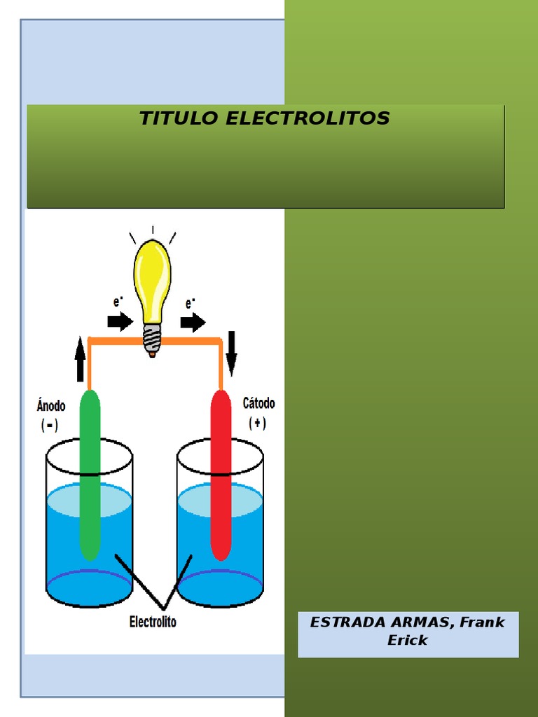 Importancia de los Electrolitos en Química | PDF | Cátodo | Electrólito
