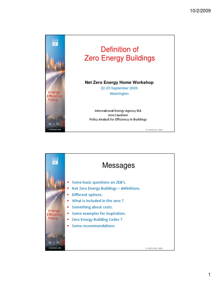 Definitions Zero Energy Buildings | PDF