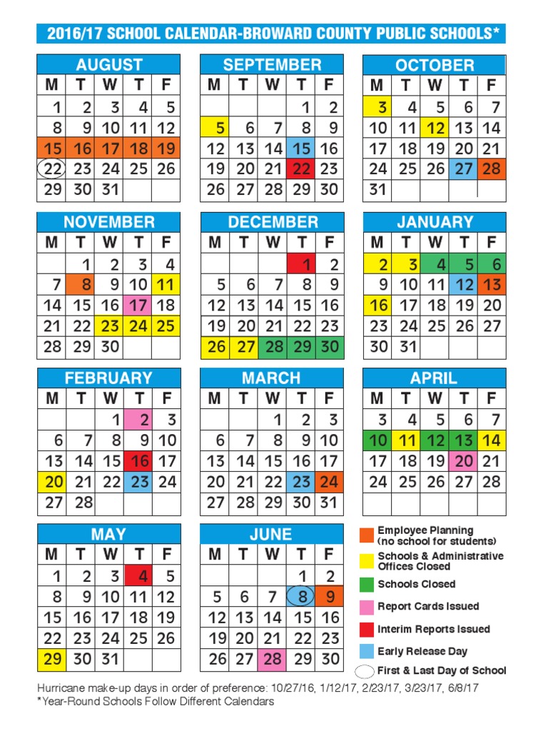 School Calendar 2016-17 Color | PDF | Sports & Recreation | Science ...