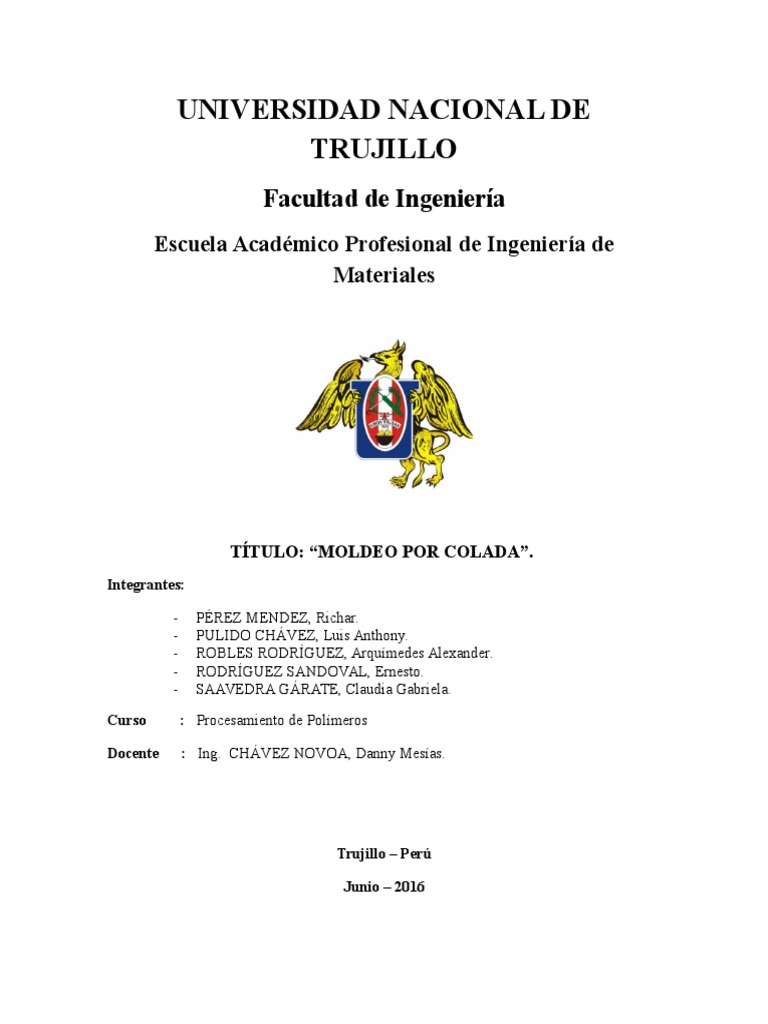 Moldeo Por Colada | PDF | Viscosidad | El plastico