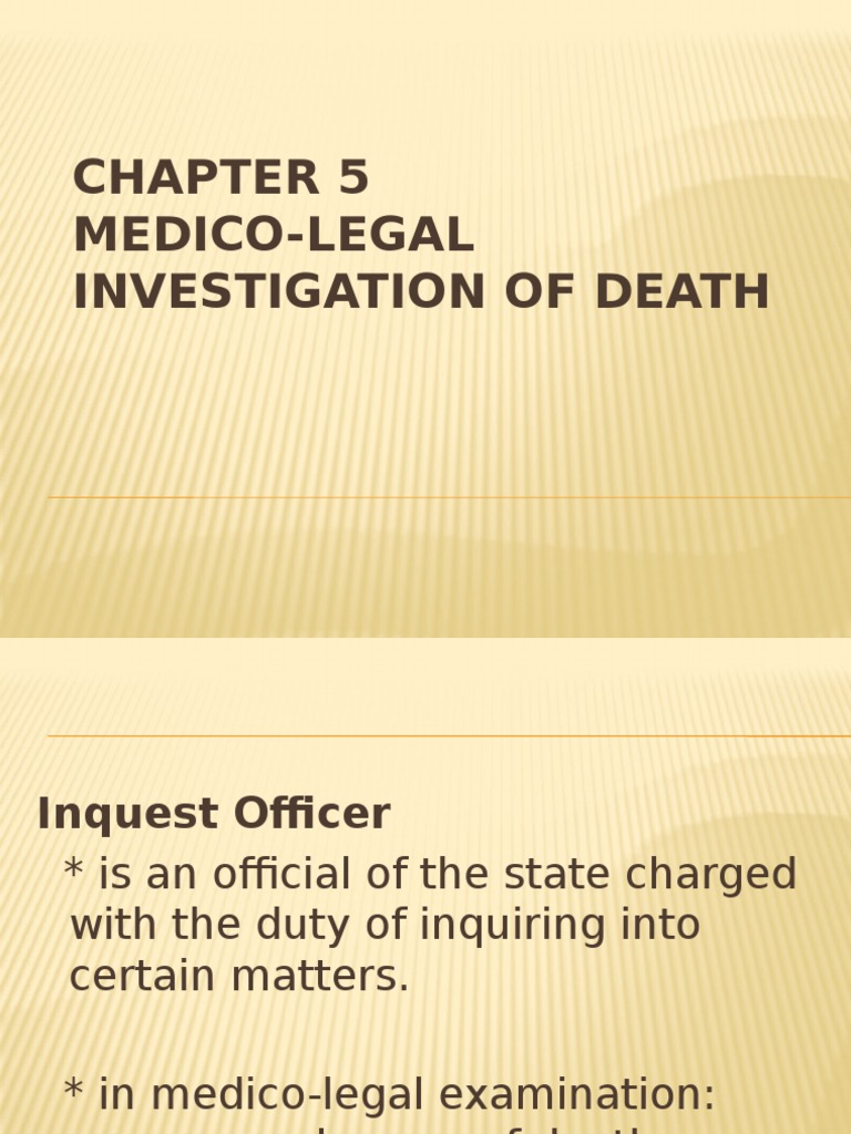 Medico-Legal Investigation of Death | PDF | Autopsy | Health Sciences