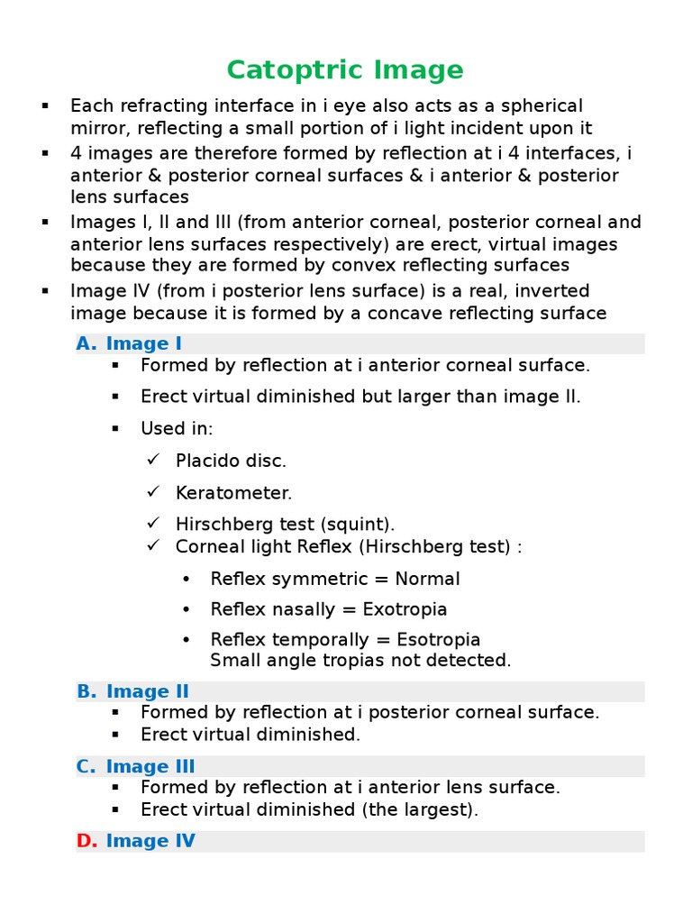 Catoptric Image | PDF