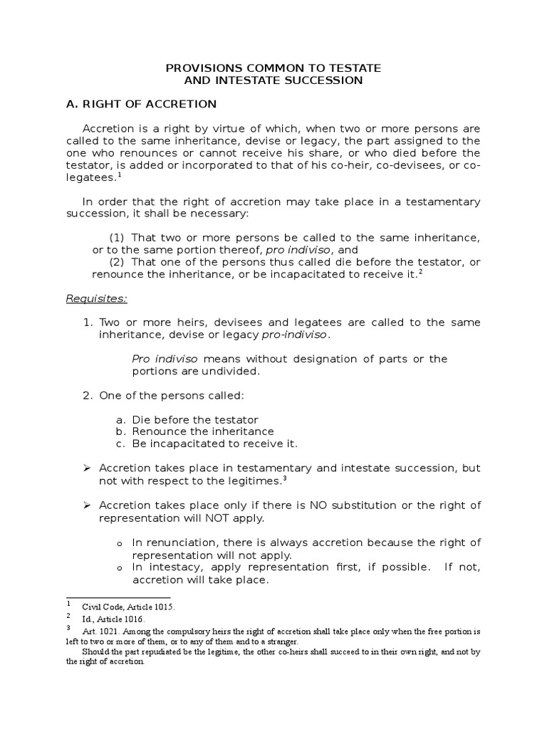 Notes - Common Provisions (Testate and Intestate Succession) | PDF ... Notes - Common Provisions (Testate and Intestate Succession) | PDF ...