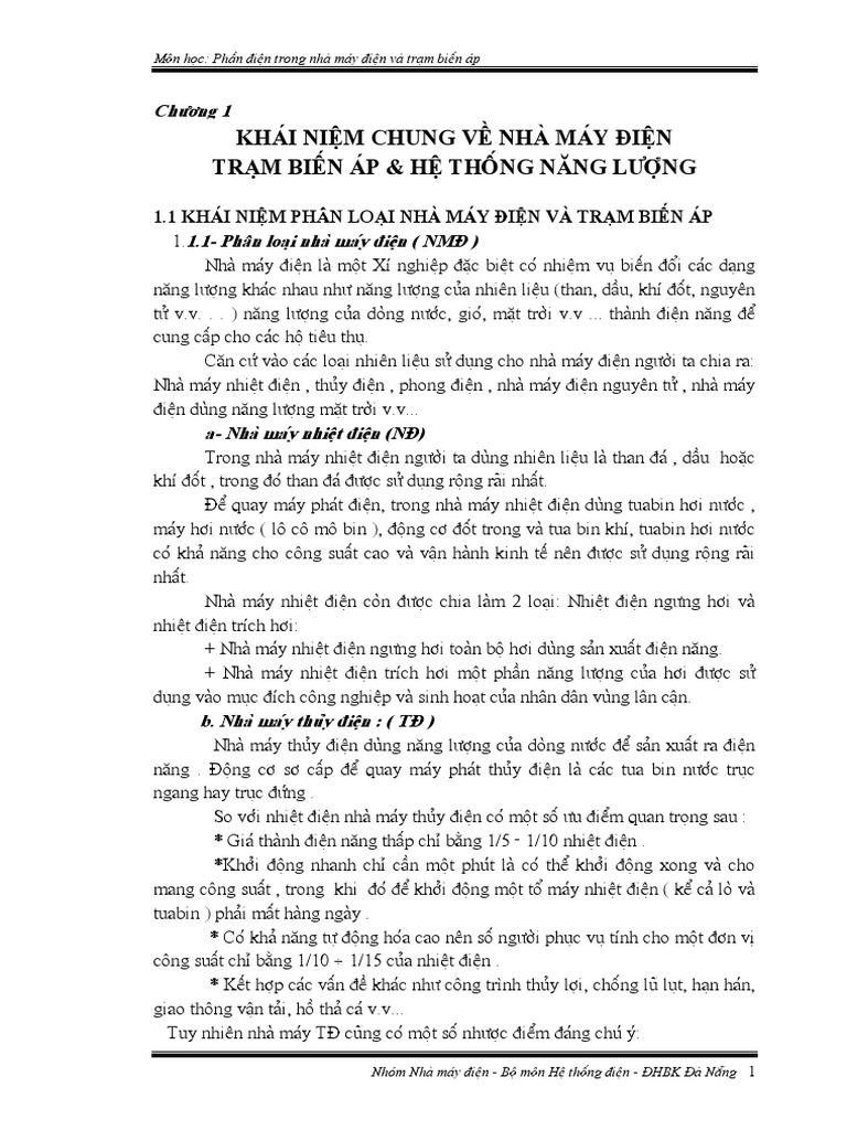 Phan Dien Trong Nha May Dien Va Tram Bien AP | PDF