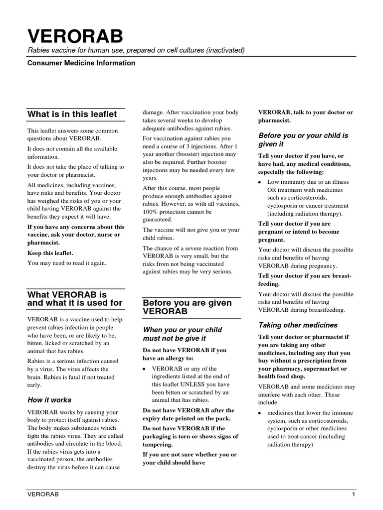Verorab | PDF | Rabies | Vaccines