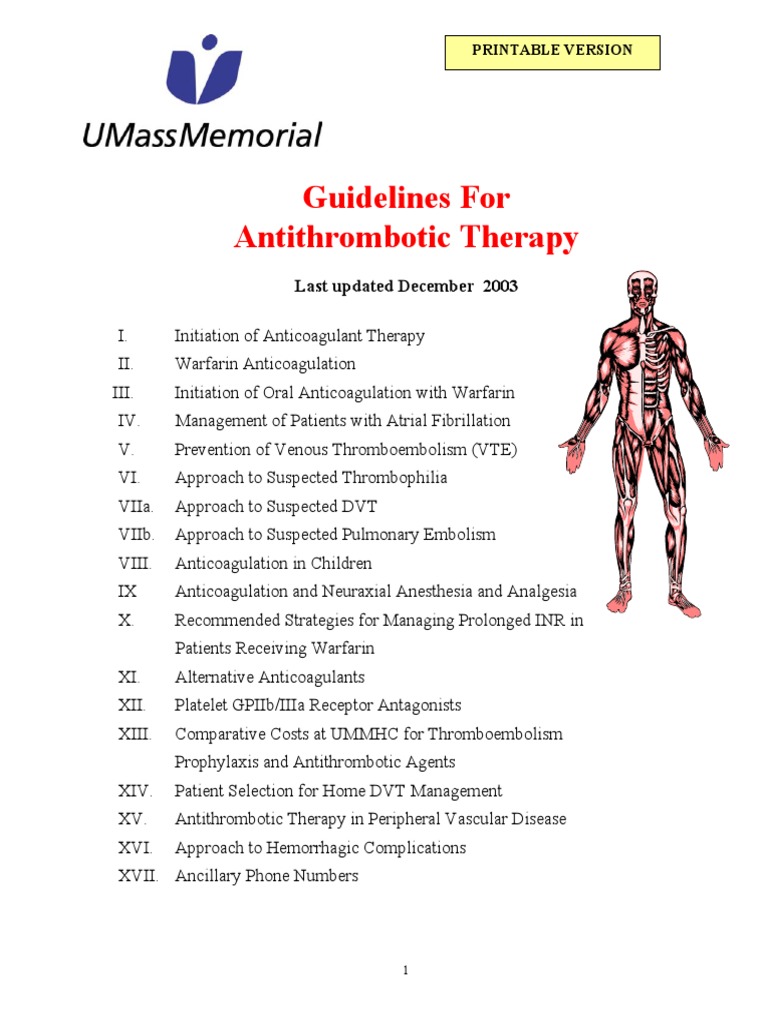 Anticoag Guidelines | PDF | Thrombosis | Blood