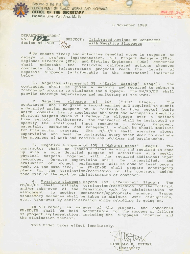 Do 102 s1988 Negative Slippage | PDF | Rescission | Government