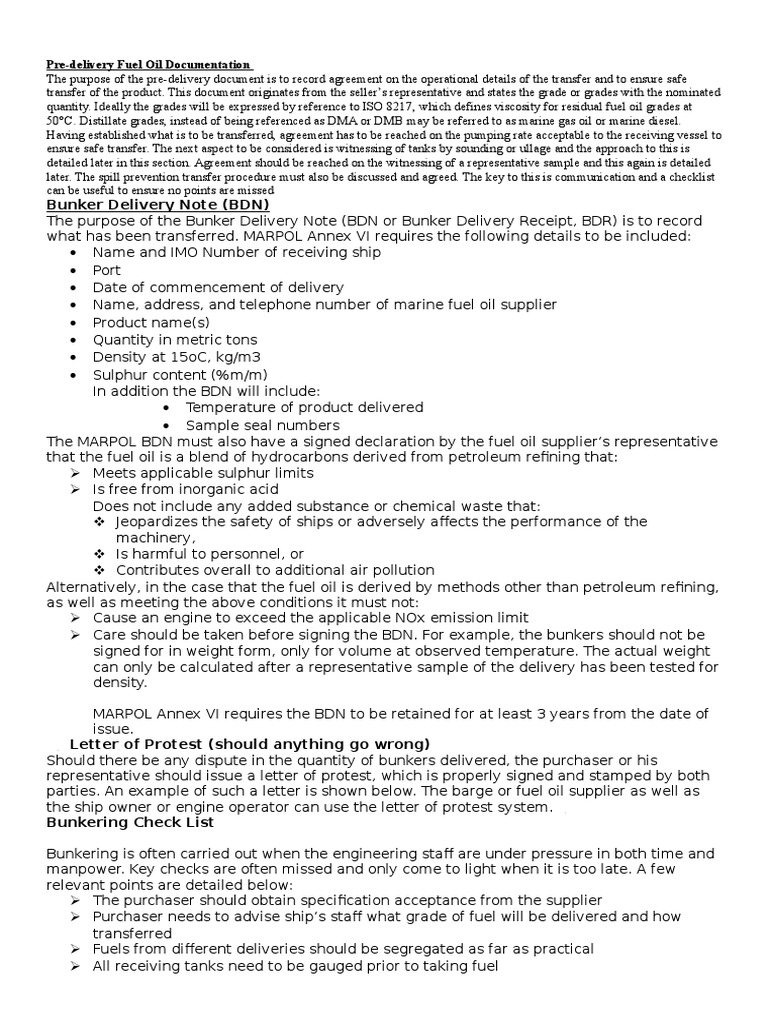 Bunker Delivery Note | PDF | Fuel Oil | Industries