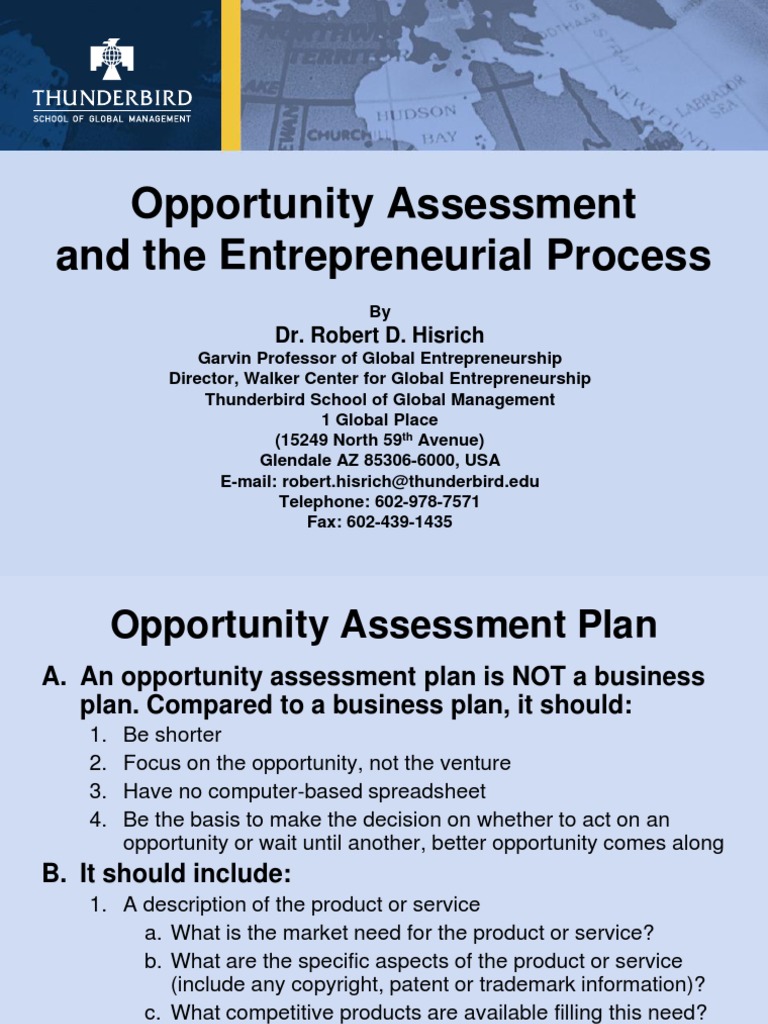 Opportunity Assessment and the Entrepreneurial Process | Tech Start Ups ...