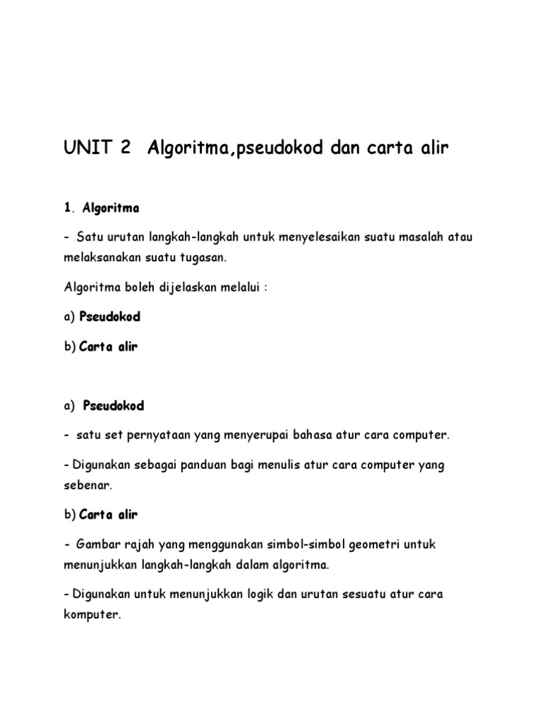 UNIT 2 Algoritma | PDF | Metode & Bahan Ajar | Teknologi & Rekayasa