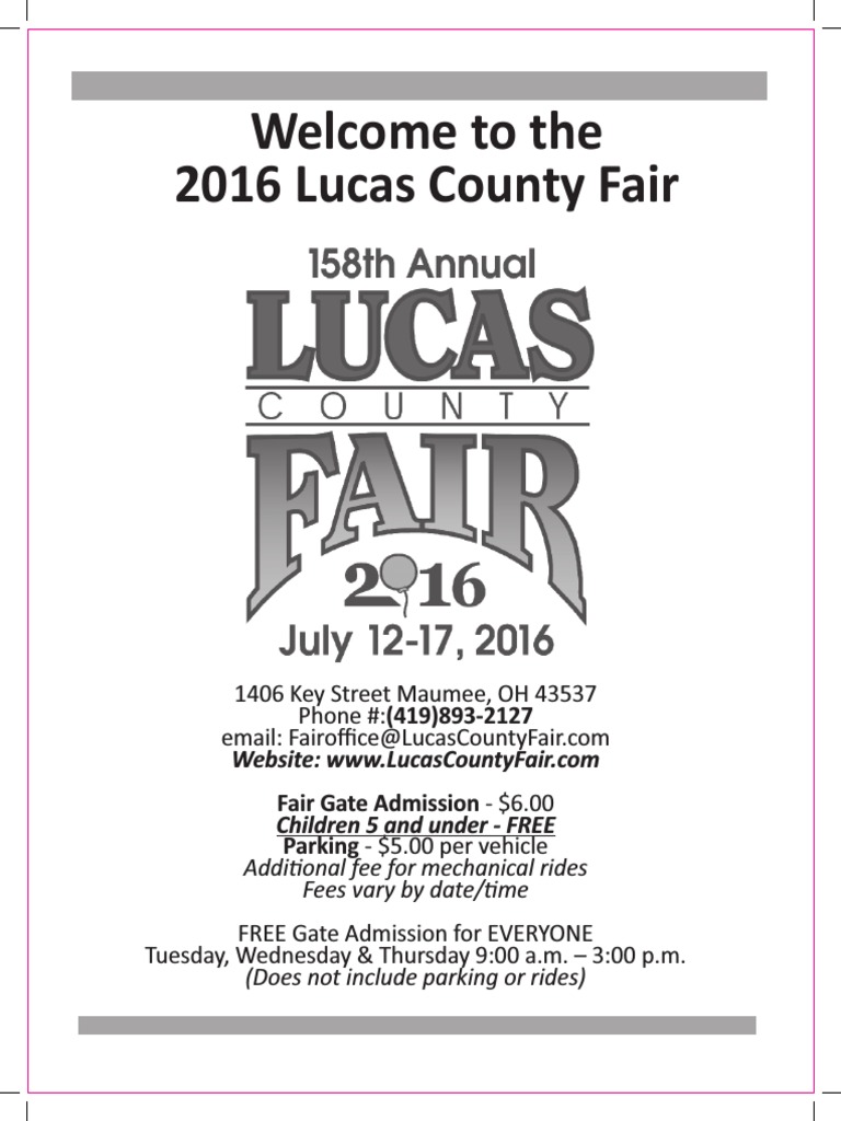 2016 Lucas County Fair Book | PDF | Pony | Camping